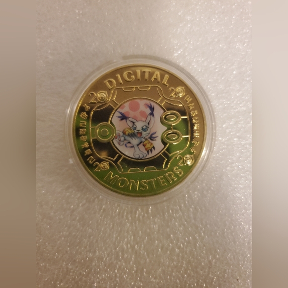 Toys | Digimon Digital Monsters Gold Colored Coin In Plastic Case New ...